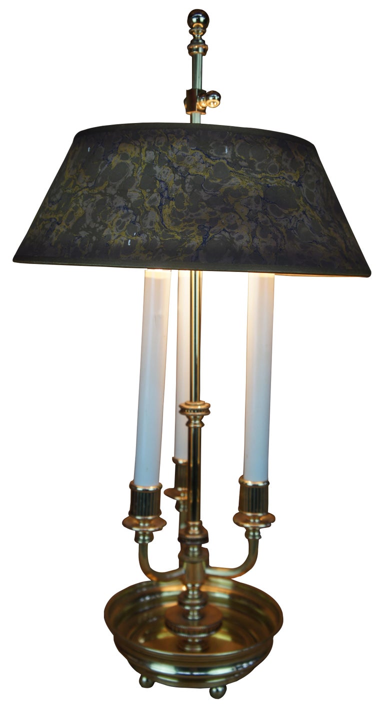 Mid Century French Bouillotte Adjustable Brass Candlestick Library Desk ...