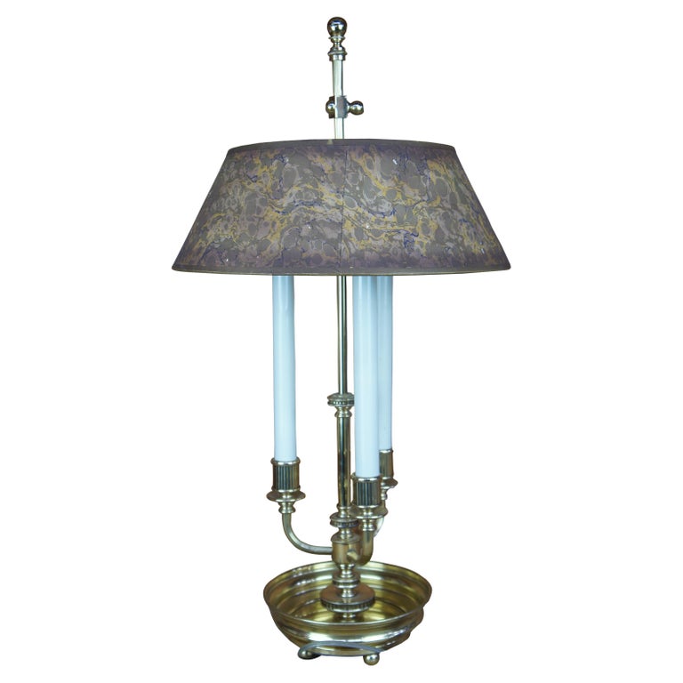 Mid Century French Bouillotte Adjustable Brass Candlestick Library Desk ...