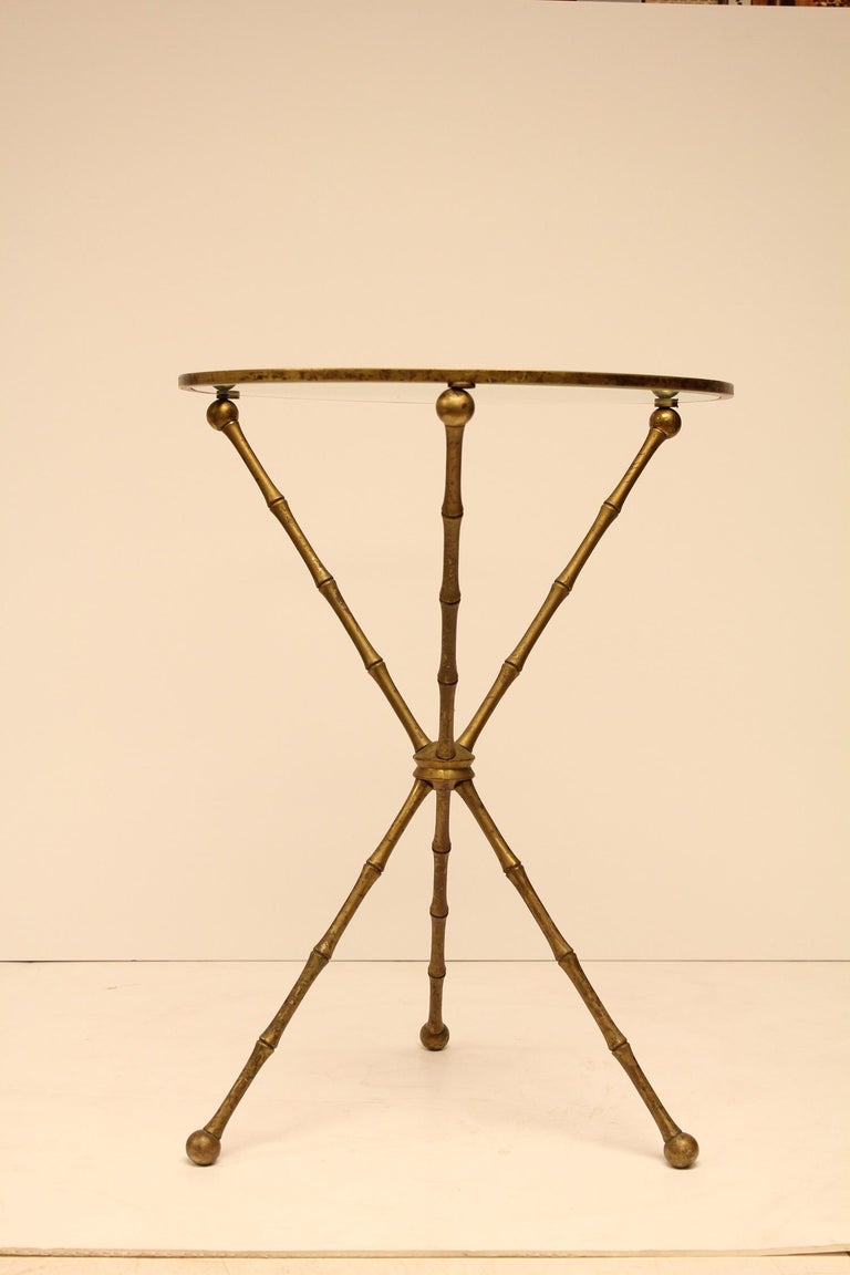 Midcentury French Brass Drink Table For Sale at 1stDibs