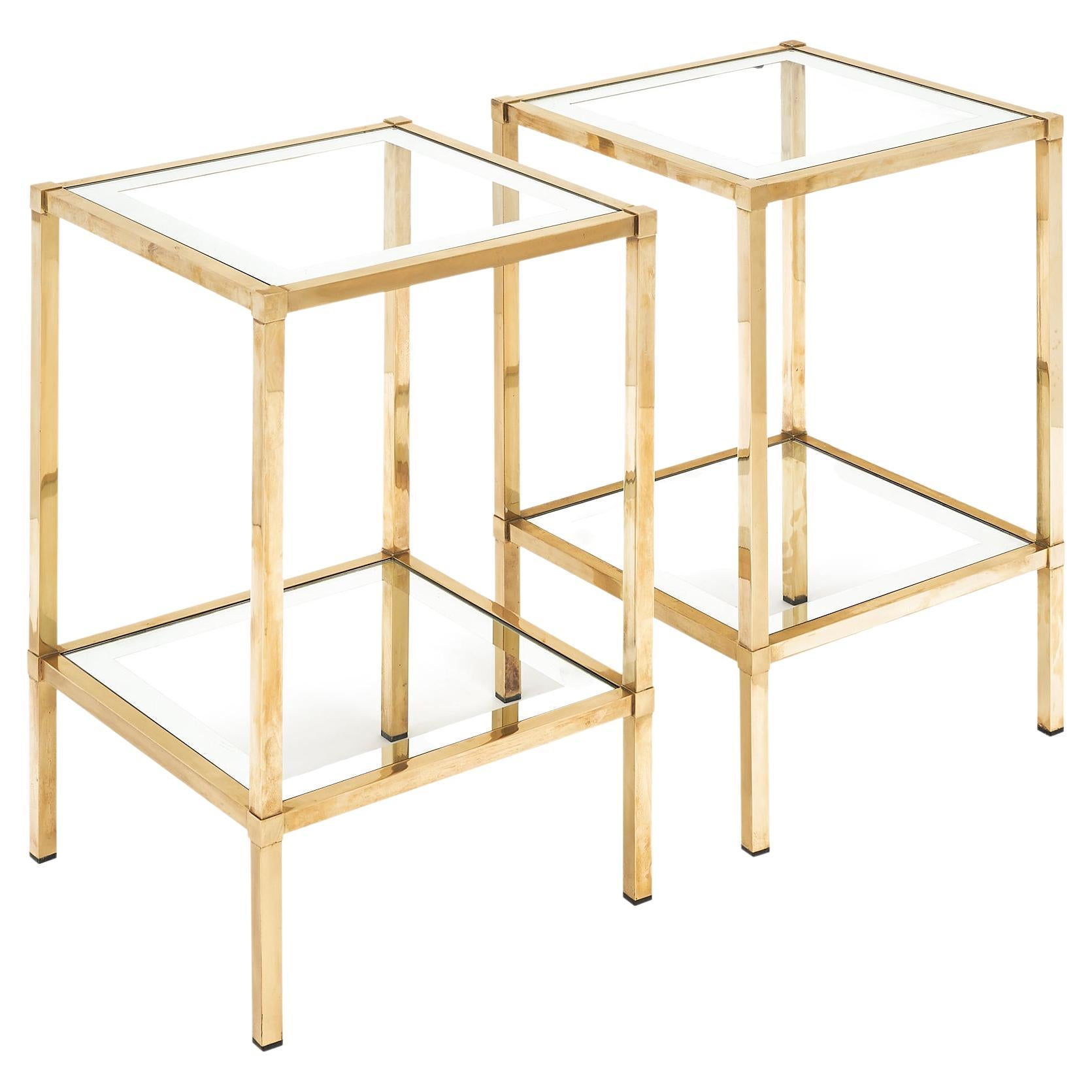 Mid-Century French Brass Side Tables at 1stDibs