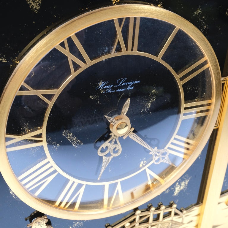 Midcentury French Bronze Chinoiserie Clock For Sale at 1stDibs