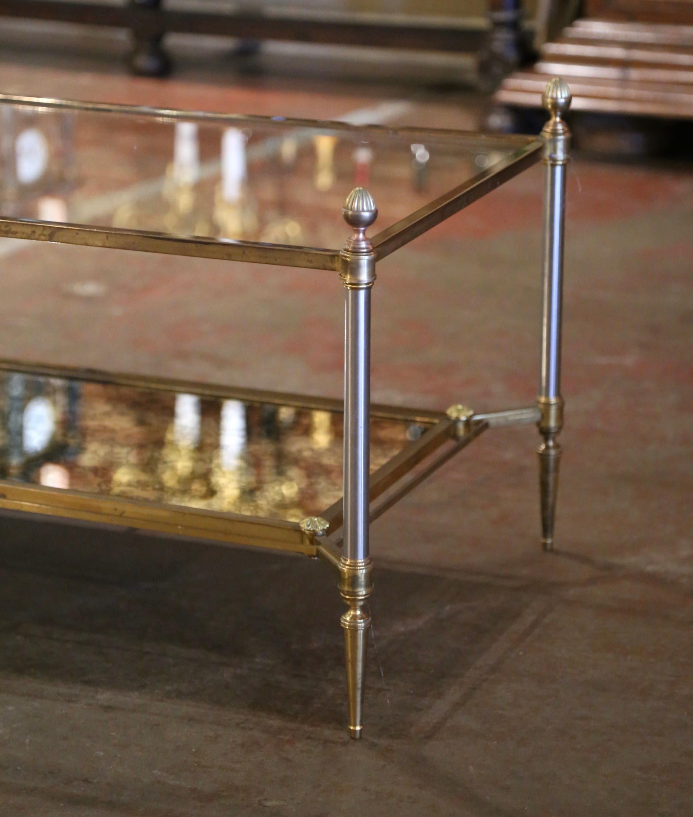 Mid-Century French Bronze Two-Tier Coffee Table from Maison Jansen For ...