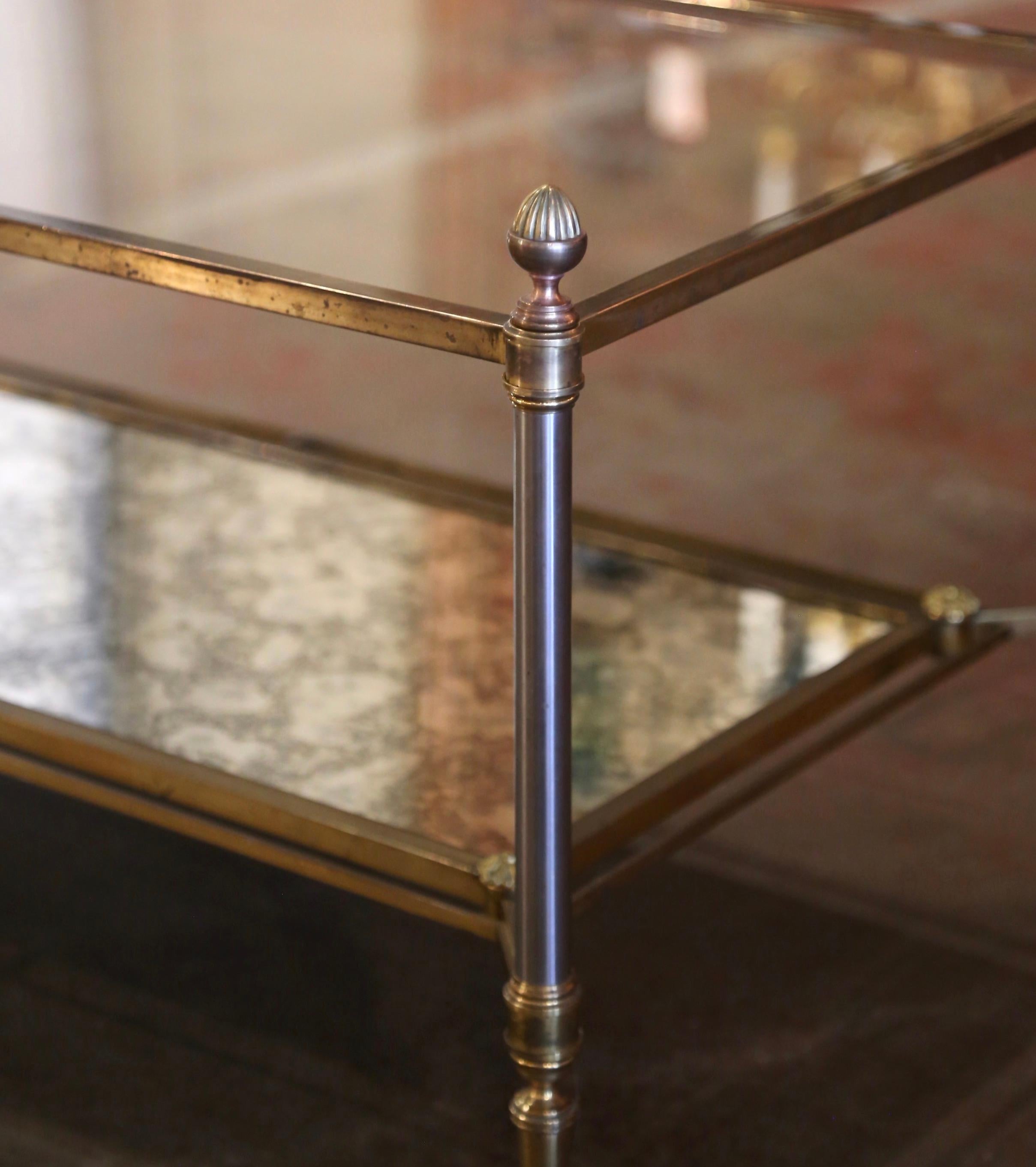 Mid-Century French Bronze Two-Tier Coffee Table from Maison Jansen For ...