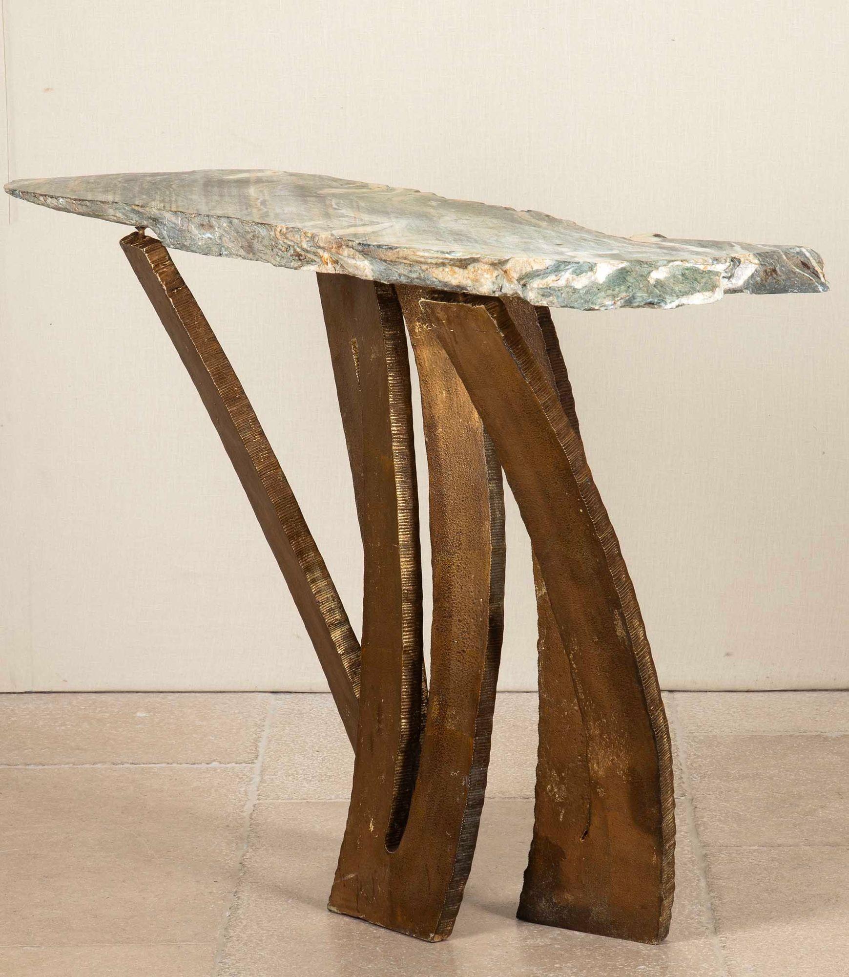 Mid-Century French Brutalist Console Table by Maurice Barilone For Sale ...