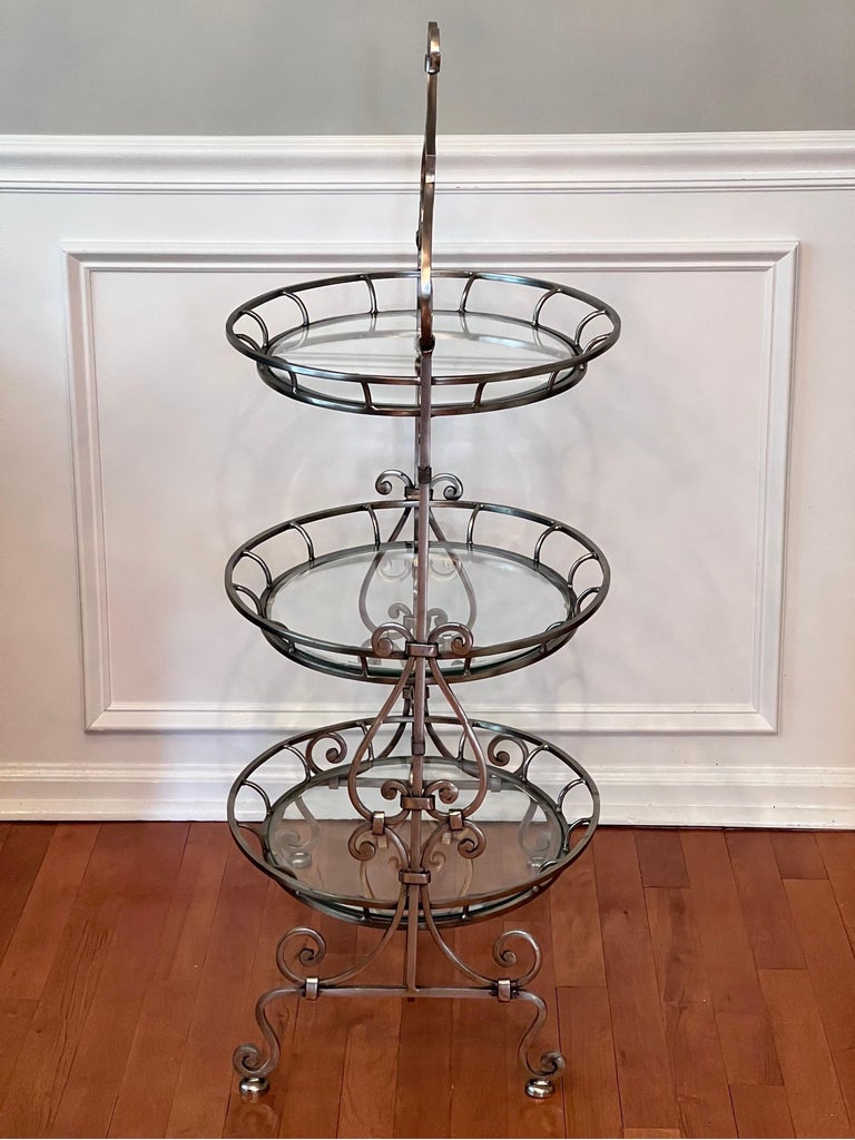 Mid Century French Butler Serving Stand For Sale at 1stDibs