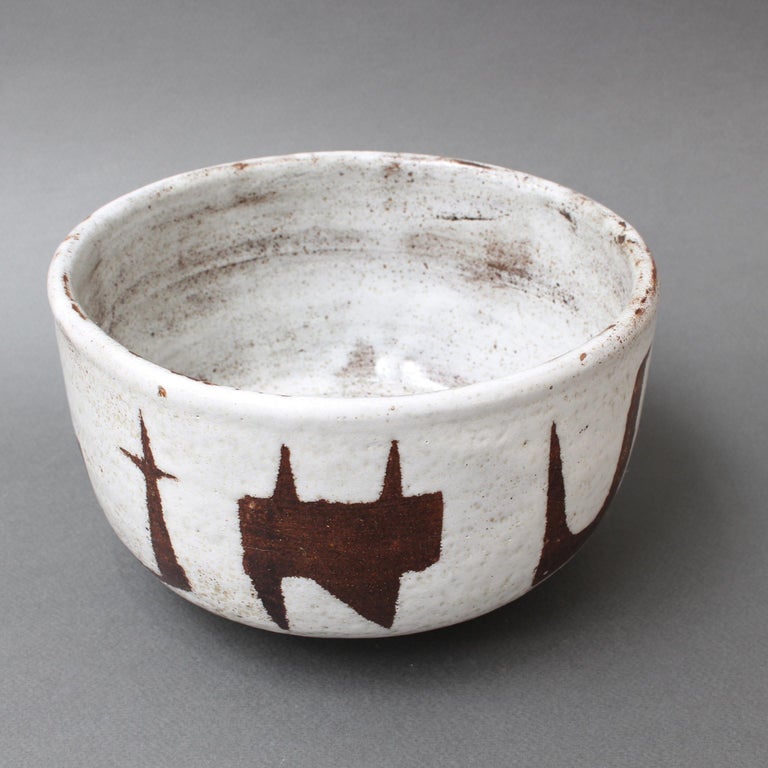 Midcentury French Ceramic Bowl by Jean Rivier, circa 1960s at 1stDibs