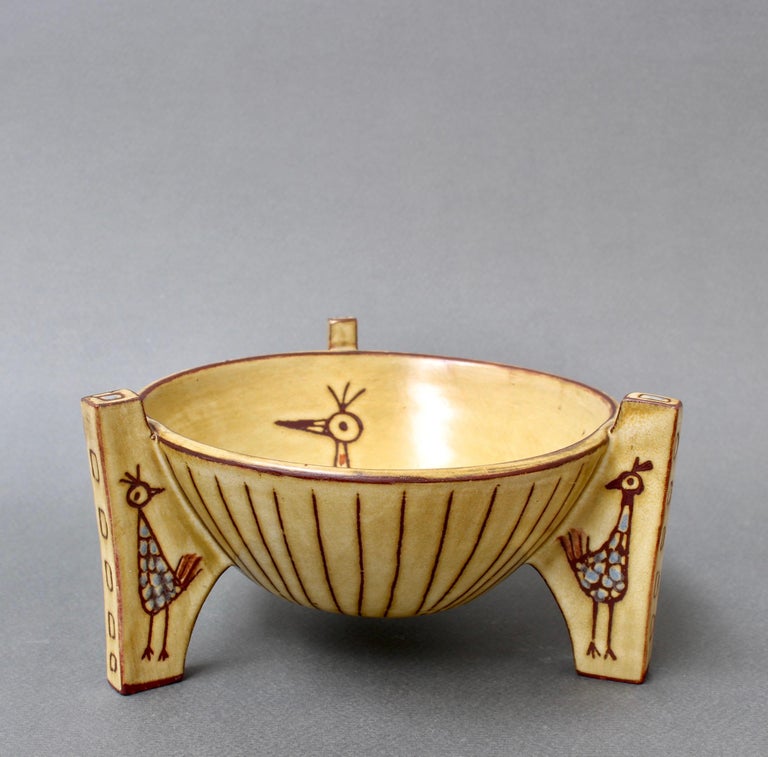 Mid-Century French Ceramic Tripod Bowl by Olivier Pettit 'circa 1960s ...