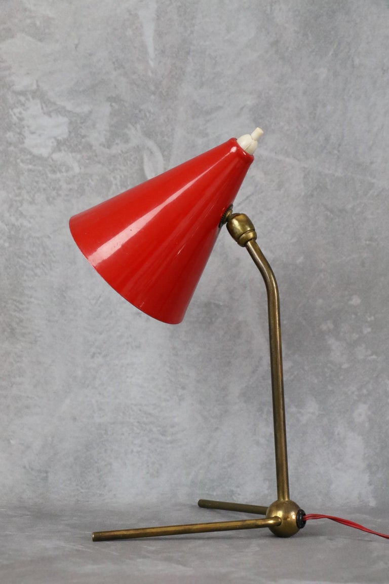 Lampe en laiton « Cocotte » française du milieu du siècle Biny, Lacroix ...