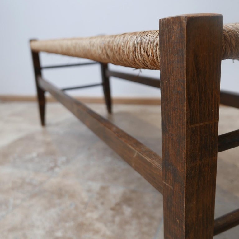 Midcentury French Corded Low Bench at 1stDibs