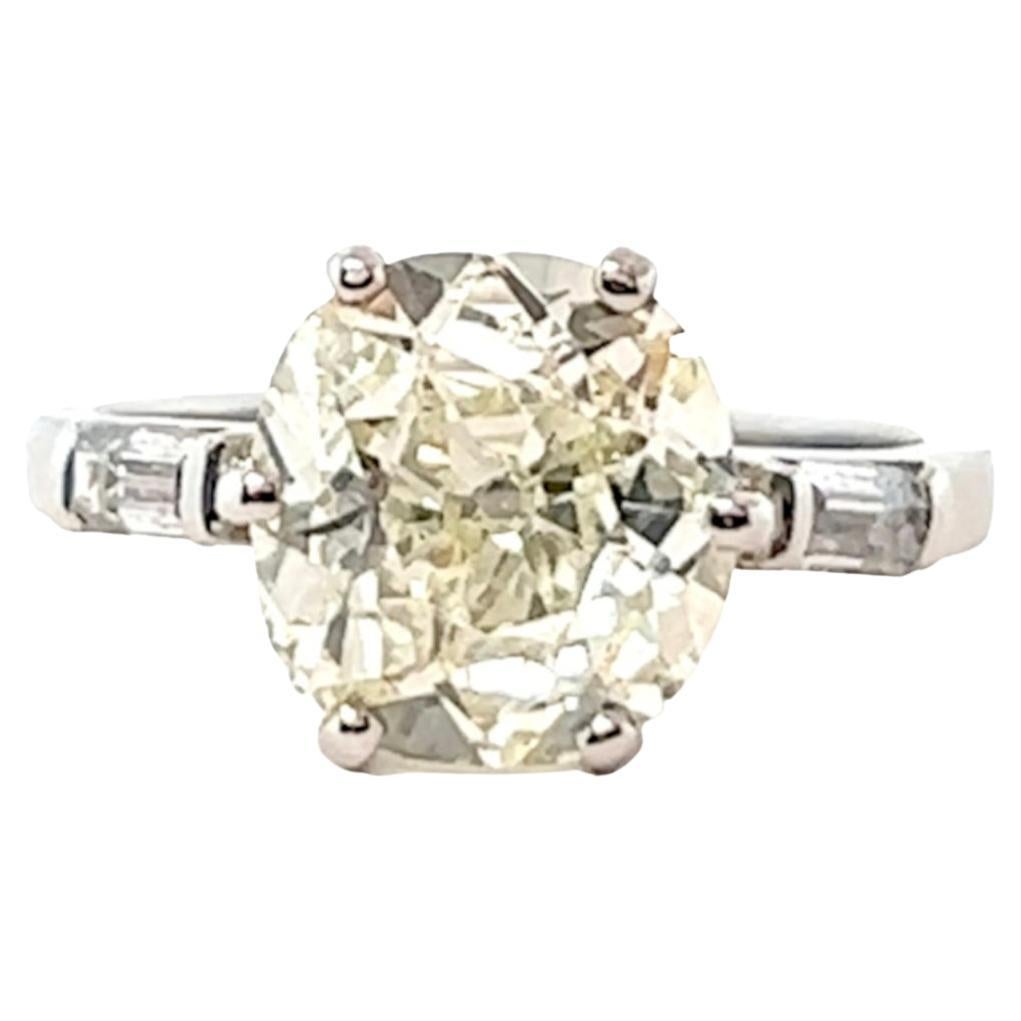 2.89 Carat Cushion Padparadscha Sapphire and Diamond Platinum Ring at ...