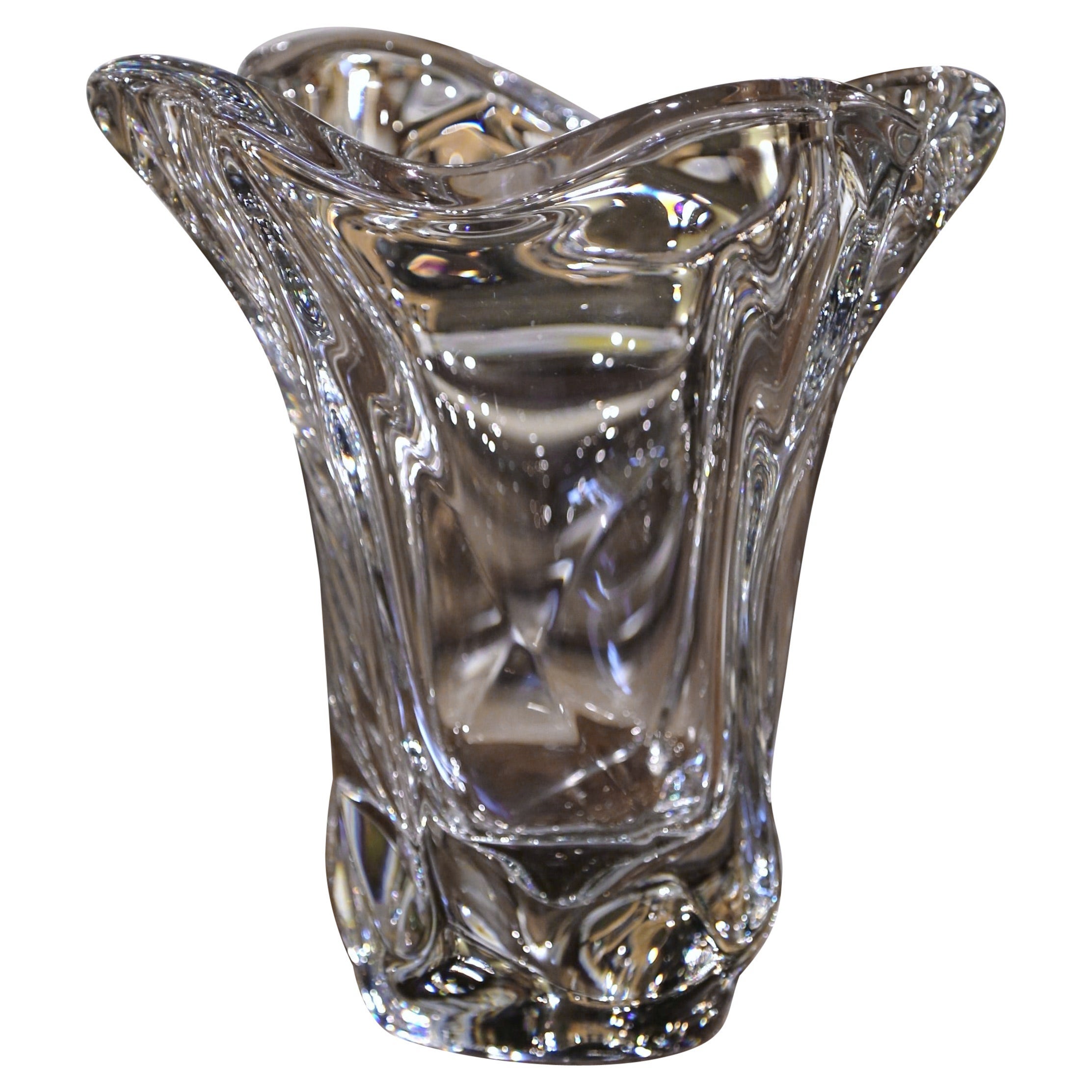 Vintage Crystal Vase, Germany, Cut Glass, Octagonal Base, 1960s For ...