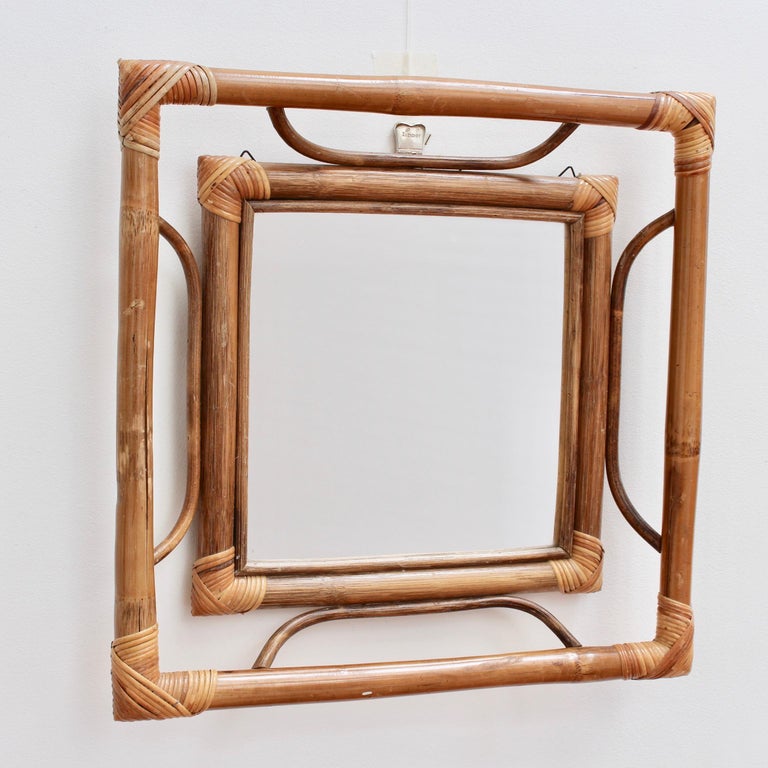 Midcentury French Indochine-Style Bamboo and Rattan Wall Mirror, circa ...