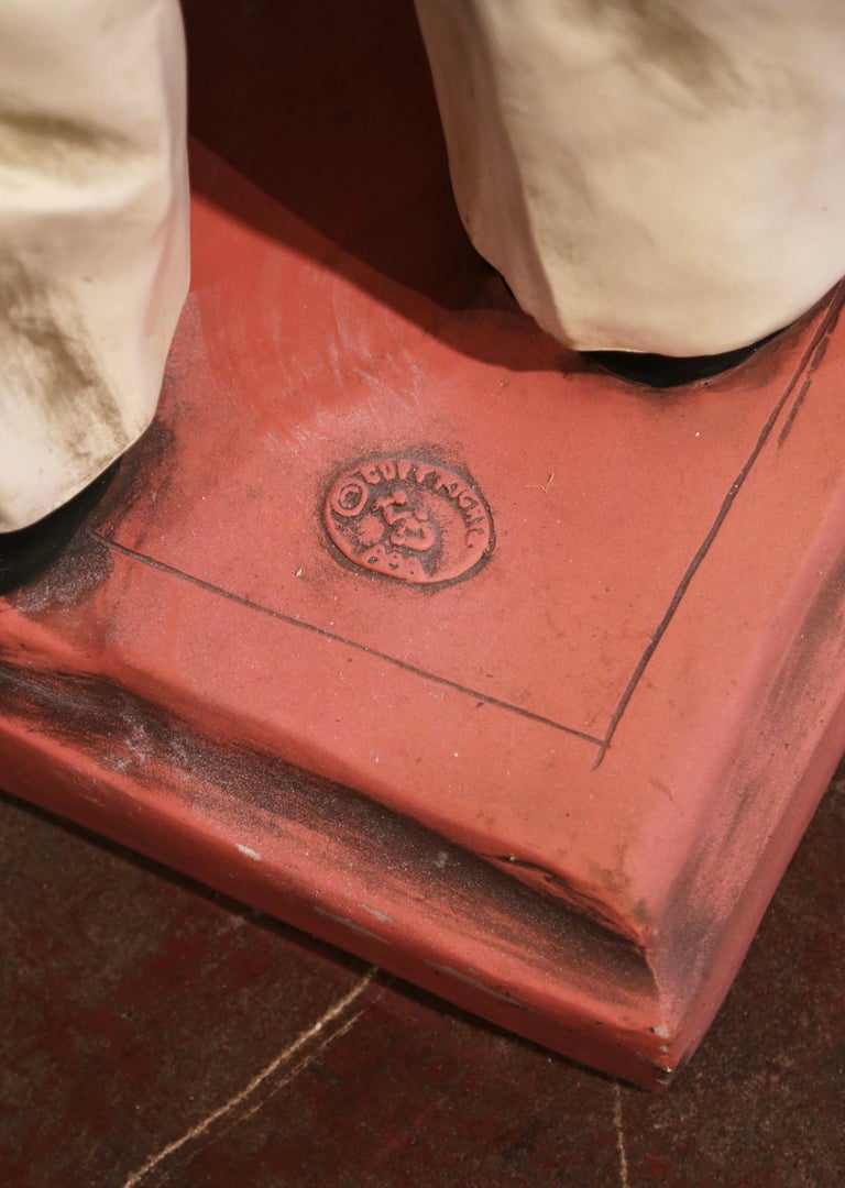 Mid-Century French Life Size Fiberglass Chef Baker Statue Holding Cake ...