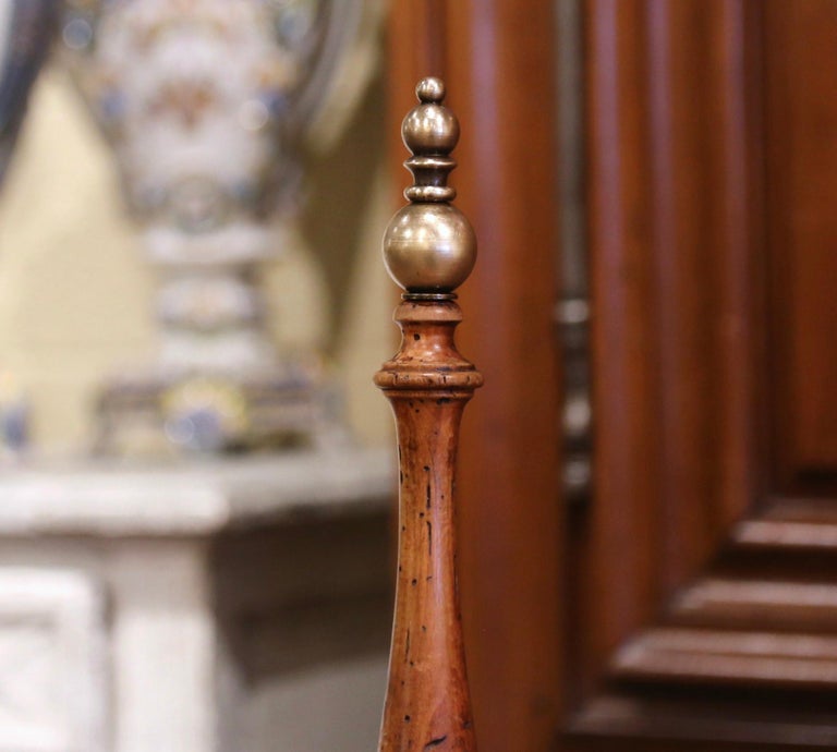 Mid-Century French Louis XIII Carved Walnut and Brass Spiral Library ...