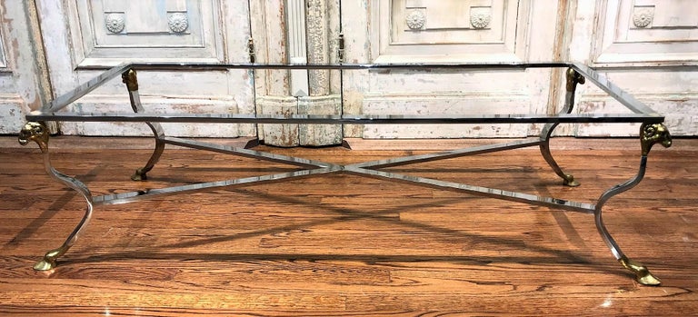 Midcentury French Polished Steel Table Base at 1stDibs