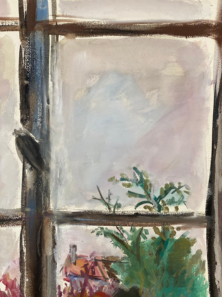 Mid Century French Post-Impressionist Painting, Sunrise Through Window ...