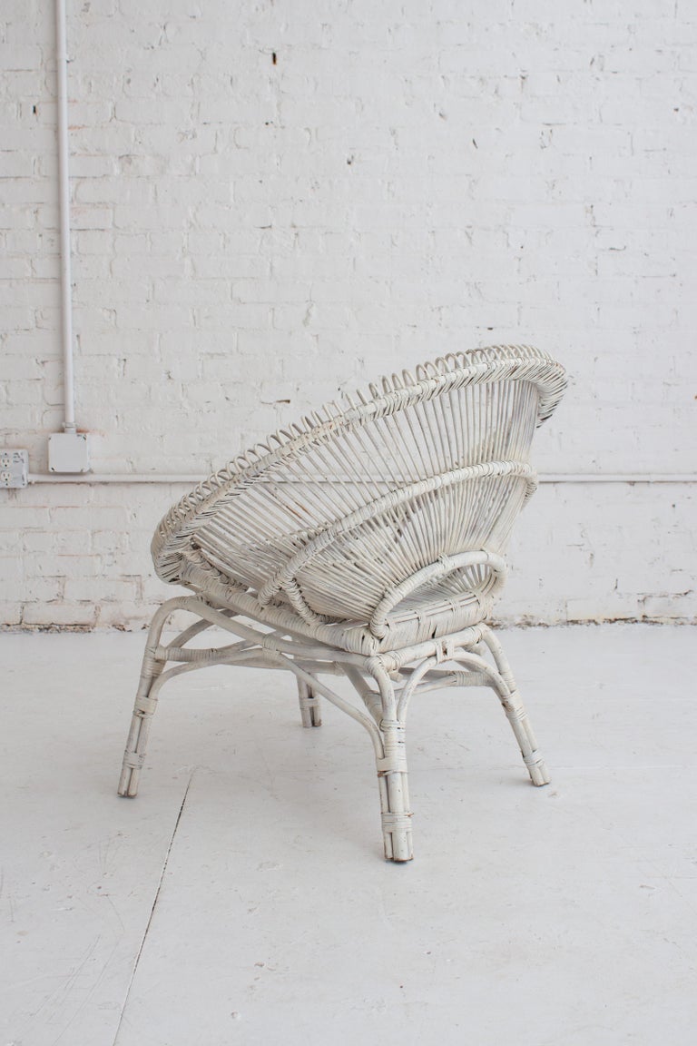 Midcentury French Rattan Chair For Sale at 1stDibs