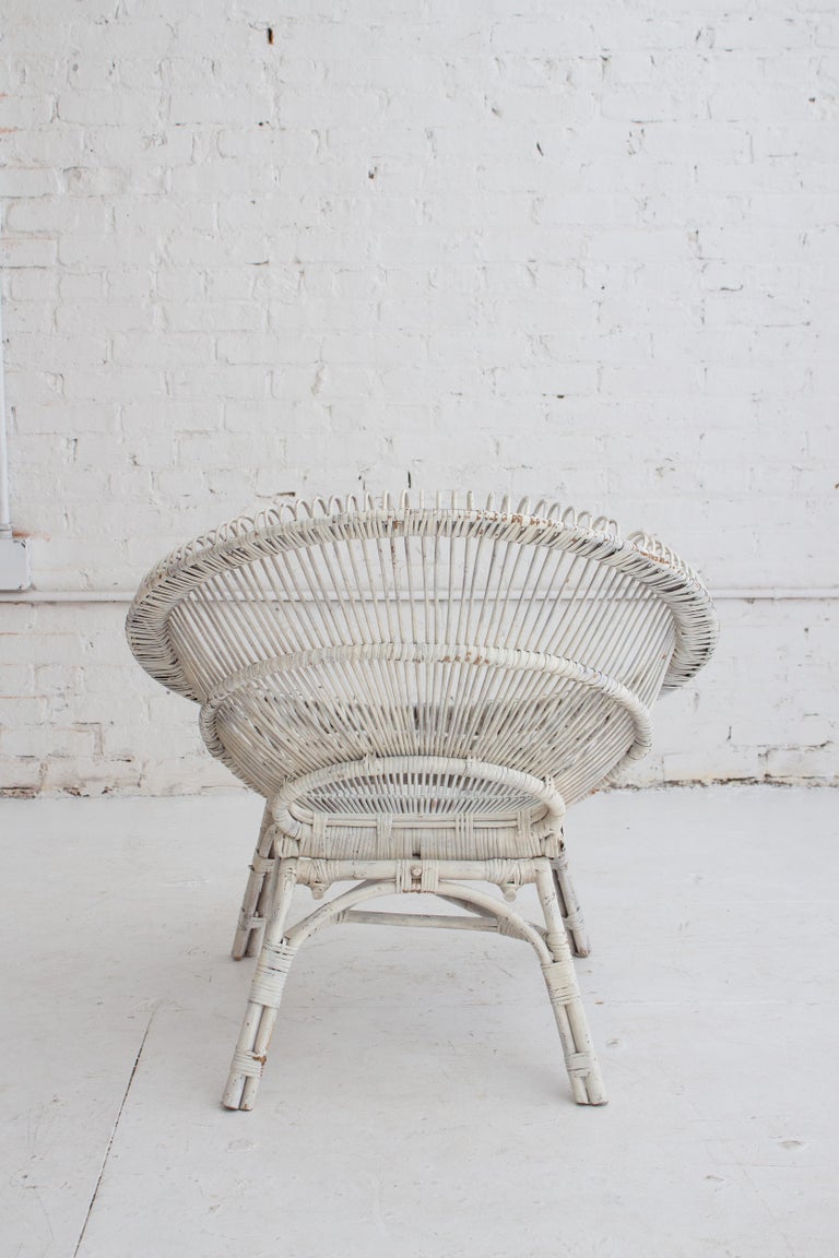 Midcentury French Rattan Chair For Sale at 1stDibs