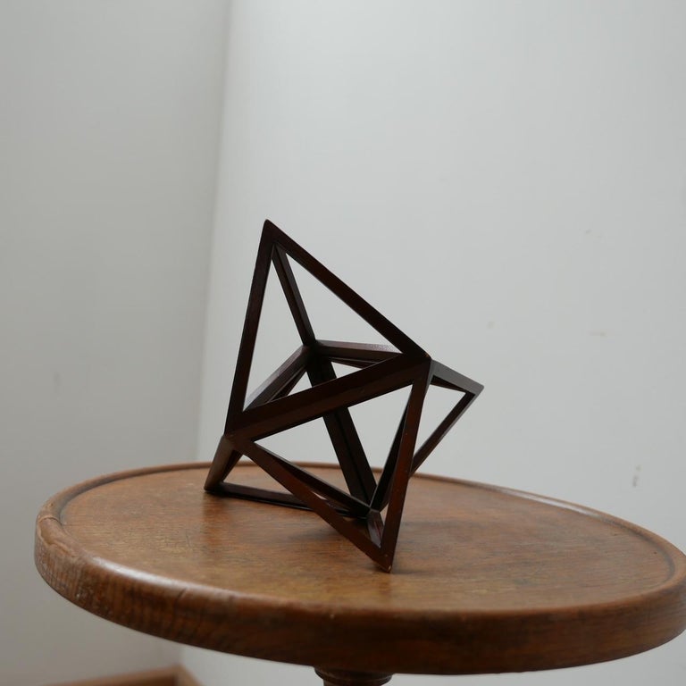 Midcentury French Sculptural Geometric Wooden Object or Apprentice ...