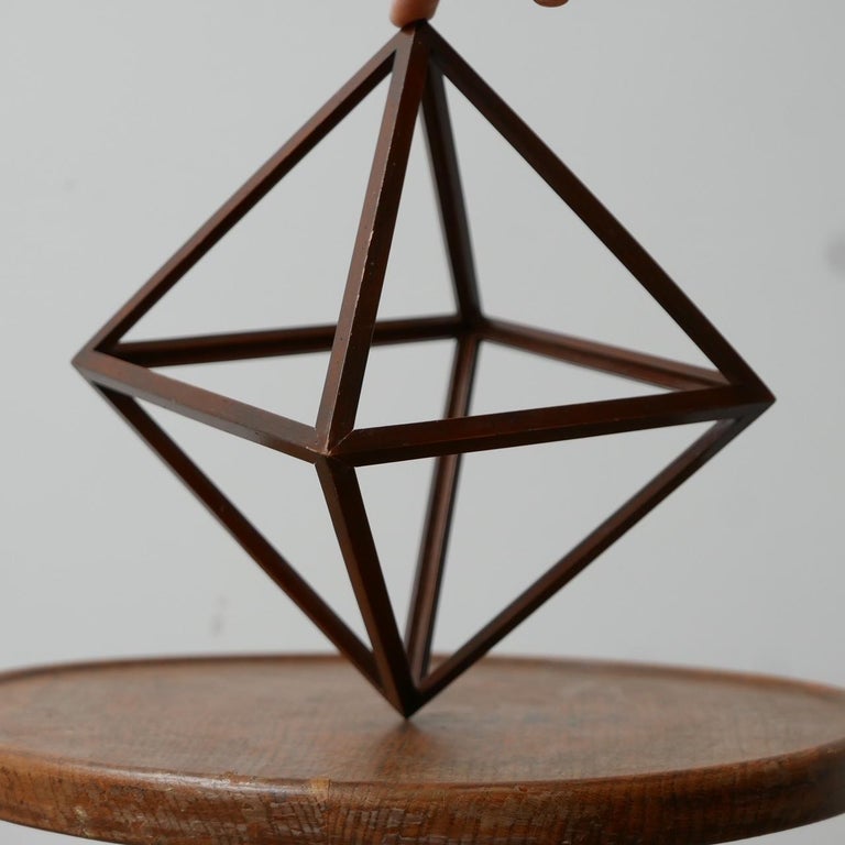 Midcentury French Sculptural Geometric Wooden Object or Apprentice ...