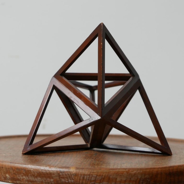Midcentury French Sculptural Geometric Wooden Object or Apprentice ...