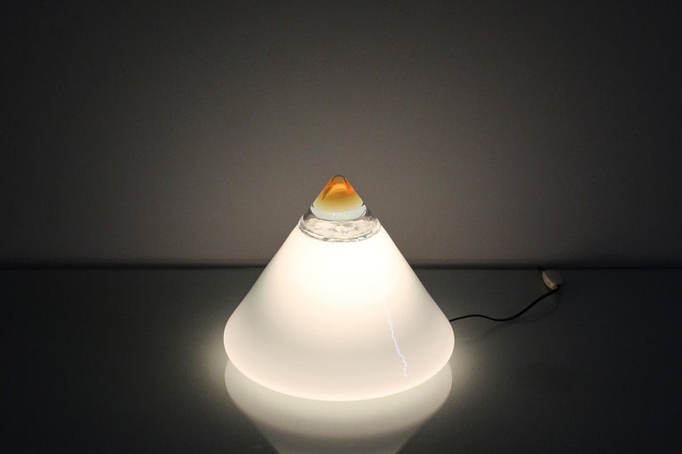Mid-Century G. Toso for Leucos Conical White Murano Glass "Rio" Table ...