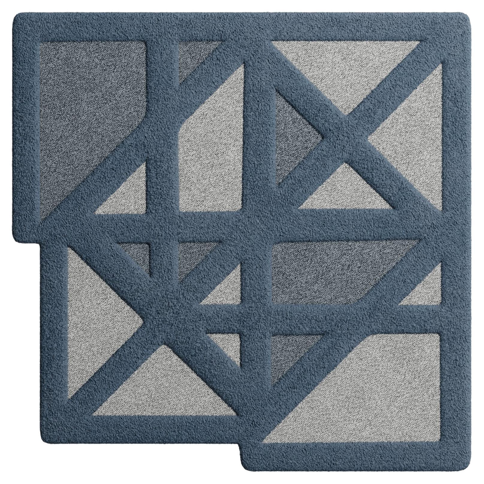 Mid-Century Modern Carpet with Geometric Wool Design For Sale at 1stDibs