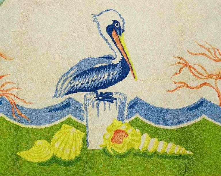 Midcentury George Wells Custom Hand-Hooked Pond Rug, Wool, 1969, The ...