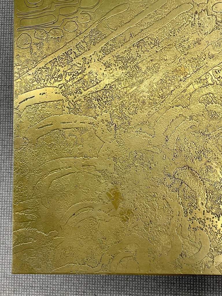 Mid-Century Georges Mathias Coffee Table, Signed, Etched Brass, Belgium ...