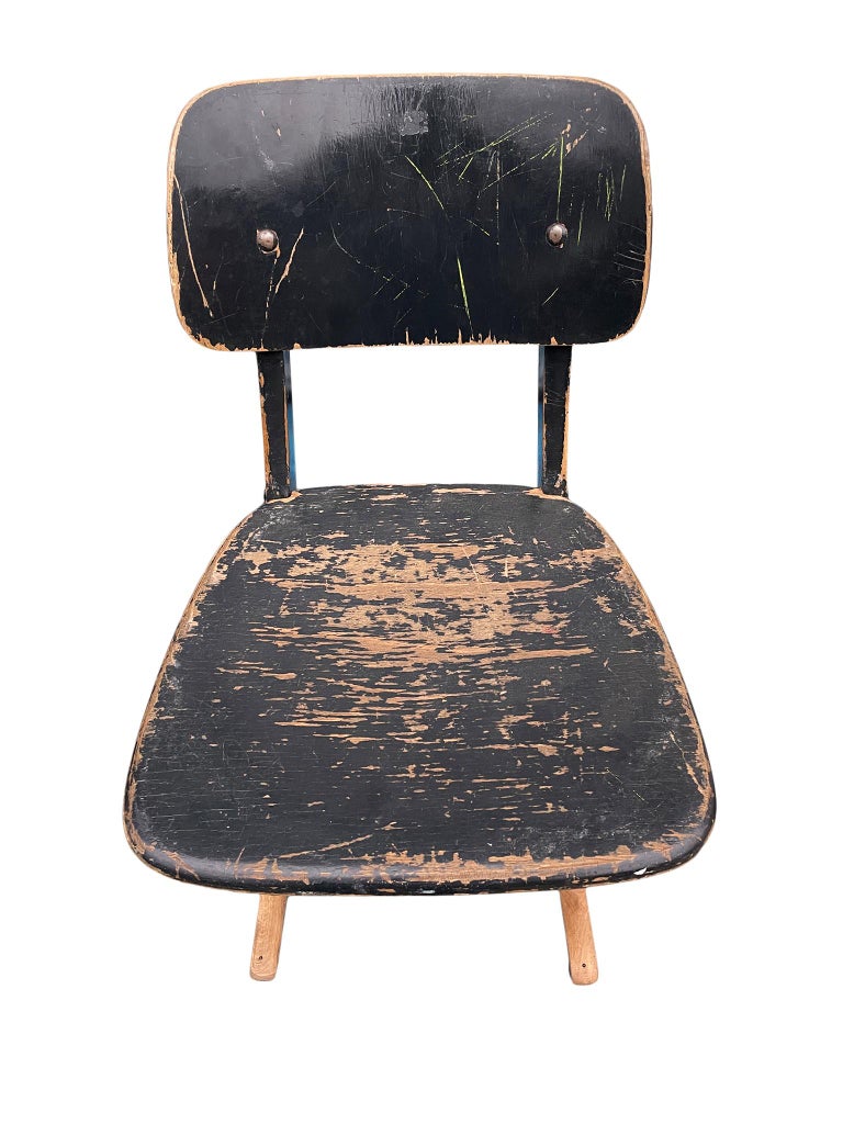 Mid Century German Design Child’s Desk and Chair Style of Jean Prouve ...