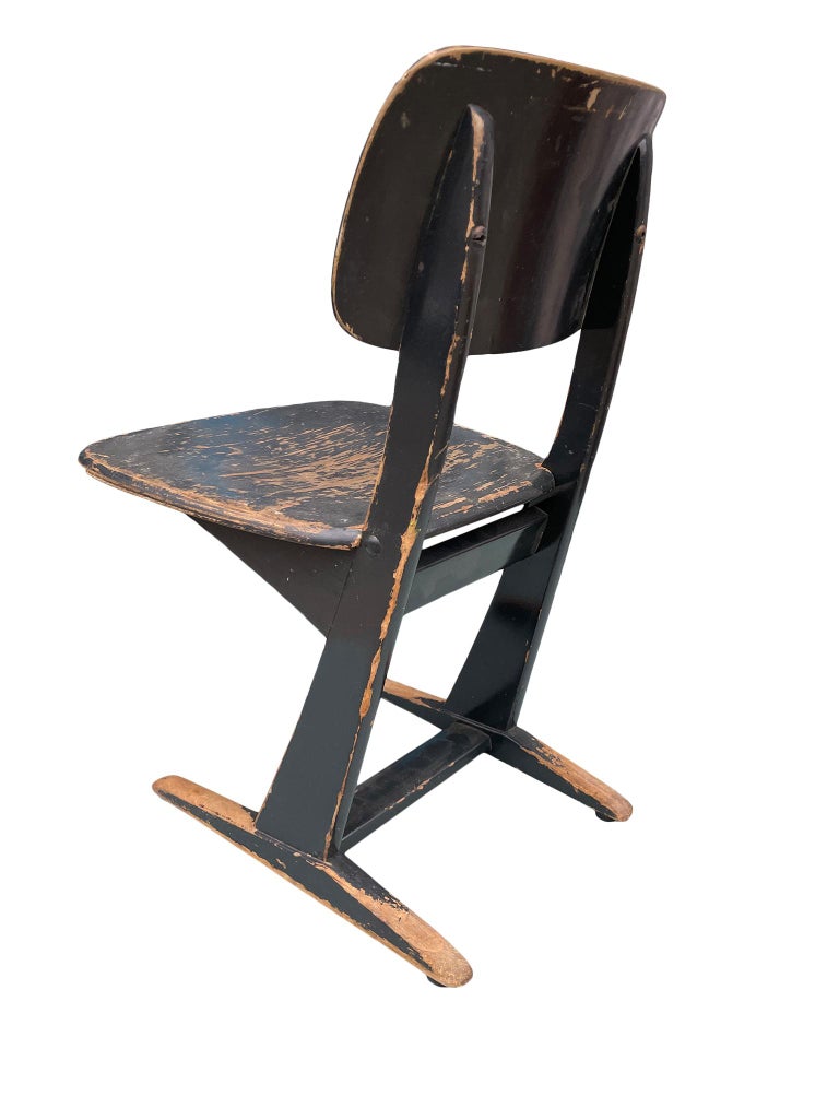Mid Century German Design Child’s Desk and Chair Style of Jean Prouve ...