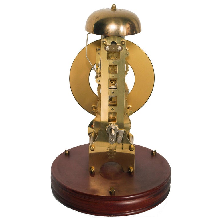 Midcentury German Mechanical Pendulum Table Clock with Glass by Franz ...