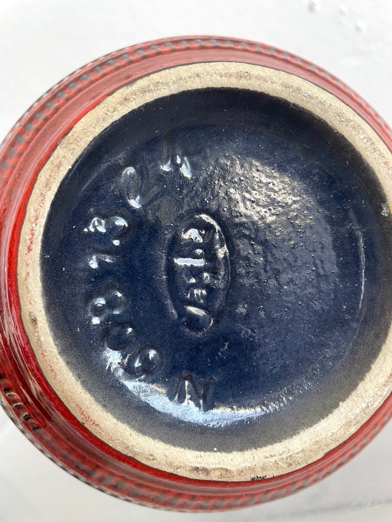 Mid-Century German Pottery Jasba Keramik Glazed Vase For Sale at 1stDibs