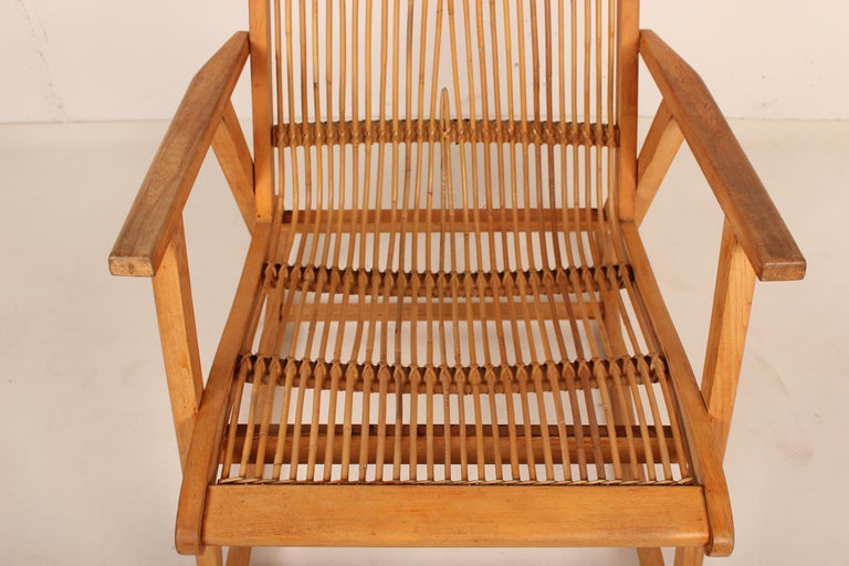 Midcentury German Rattan Rocking Chair, 1960s at 1stDibs
