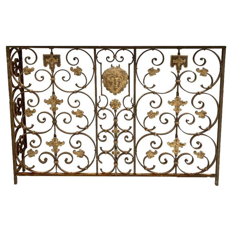 Mid-Century Gilded Iron Console (2 Available) at 1stDibs