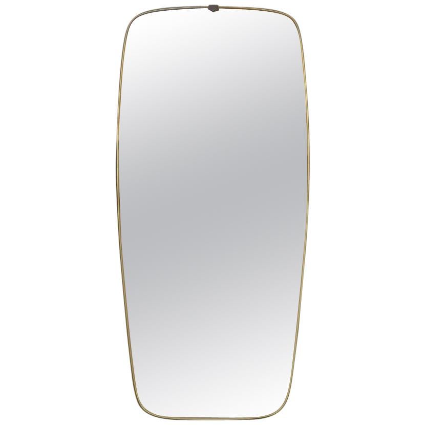 Gold-Plated Rectangular Wall Mirror with Rounded Corners in Italian ...