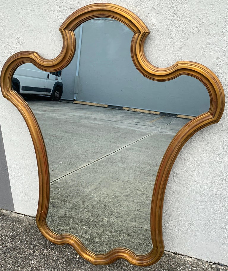 Midcentury Giltwood Keyhole Mirror by La Barge For Sale at 1stDibs