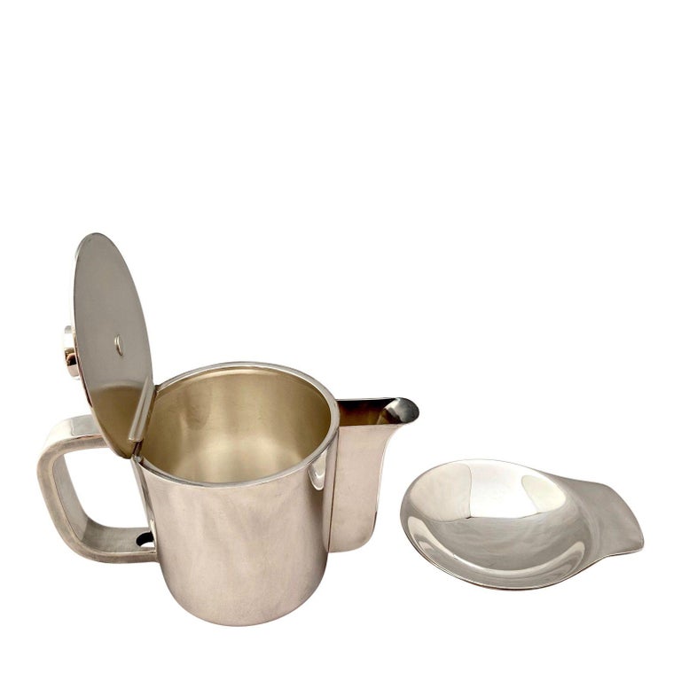 Mid-Century Gio Ponti Silver Plated Coffee Pot and tiny Dish for Arthur ...