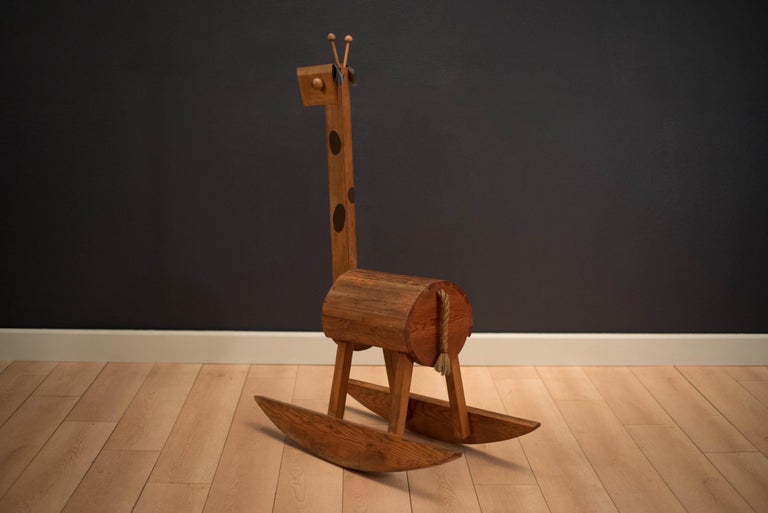 Mid Century Giraffe Rocking Chair Toy at 1stDibs | wooden rocking ...