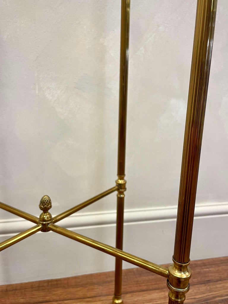 Midcentury, Glass and Brass Round Side/ Lamp Table For Sale at 1stDibs
