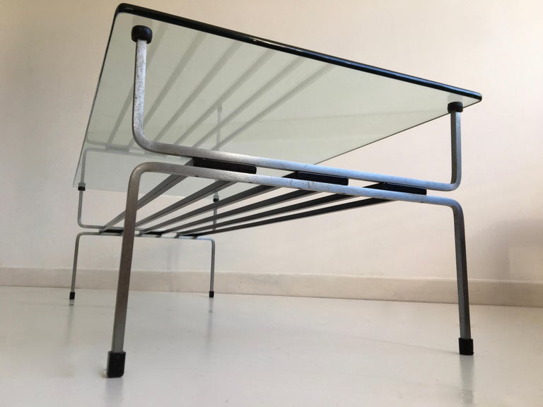 Midcentury Glass and Steel Coffee Table by William Plunkett, England ...