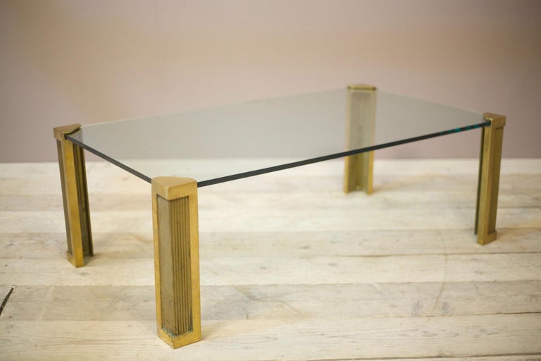 Mid Century Glass Coffee Table by Peter Ghyczy For Sale at 1stDibs