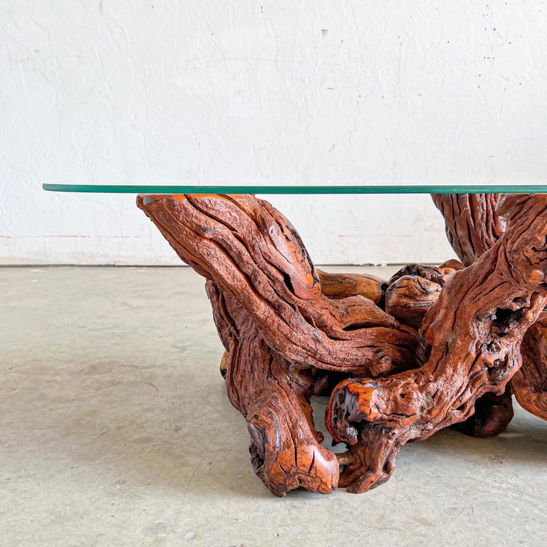 Mid-Century Glass / Grapevine Coffee Table at 1stDibs