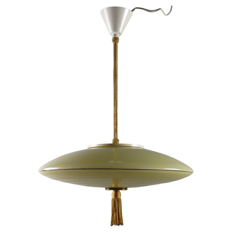 Midcentury Glass Pendant Light, 1950s For Sale at 1stDibs