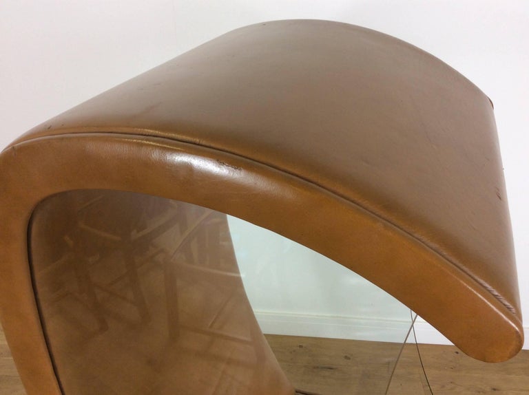 Midcentury Glass Sided Swivel Chair For Sale at 1stDibs