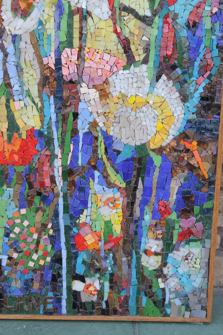 Midcentury Glass Tessera Mosaic Signed LANE at 1stDibs