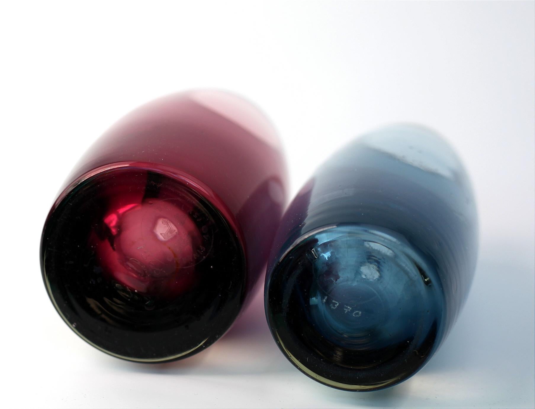 Midcentury Glass Vases by Tamara Aladin for Riihimaen Riihimaen from ...