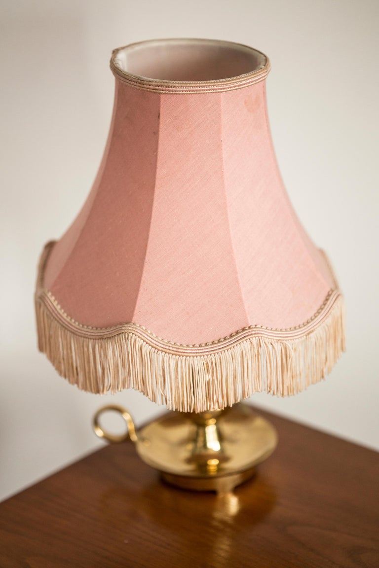 Midcentury Gold and Pink Table Lamp, Europe, 1960s For Sale at 1stDibs