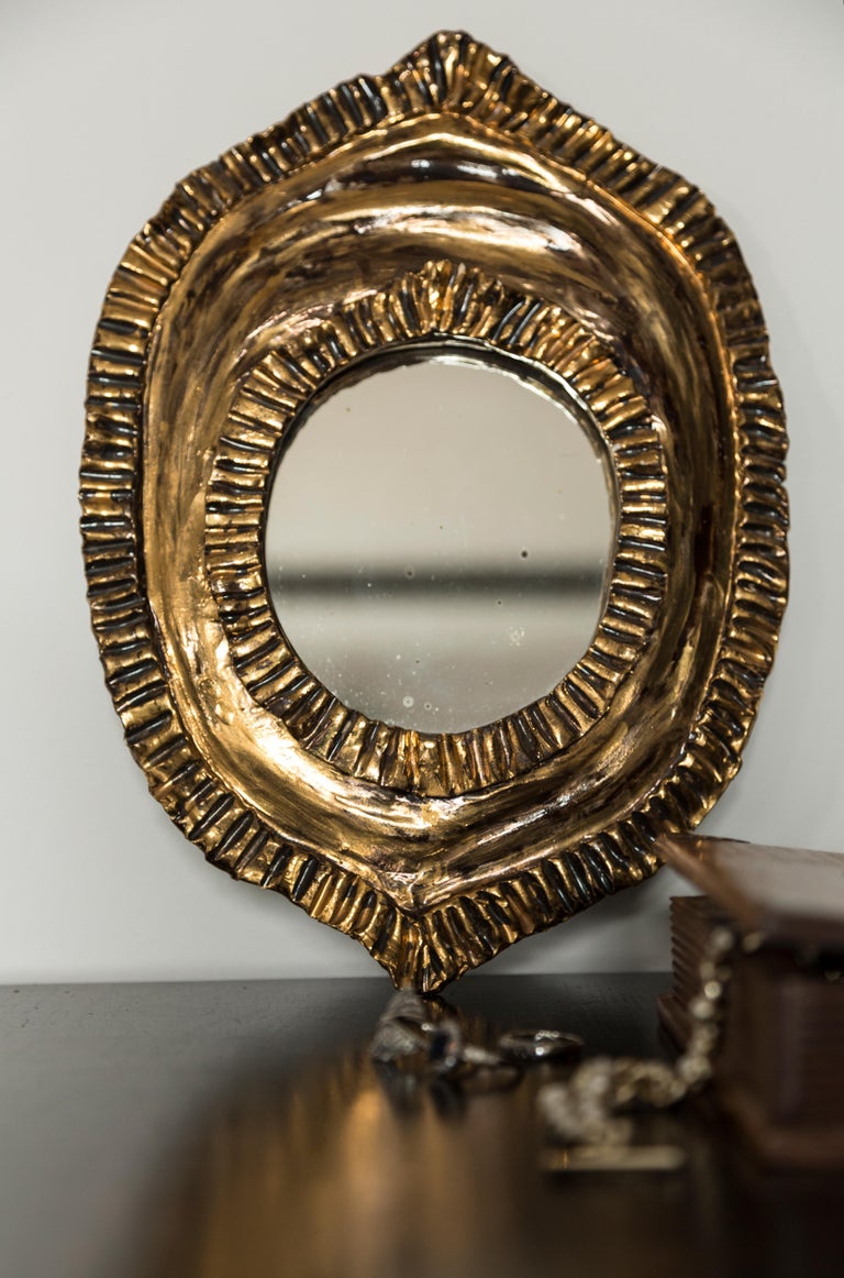 Midcentury Gold Decorative Mirror in Sunburst Frame, Italy, 1960s For ...