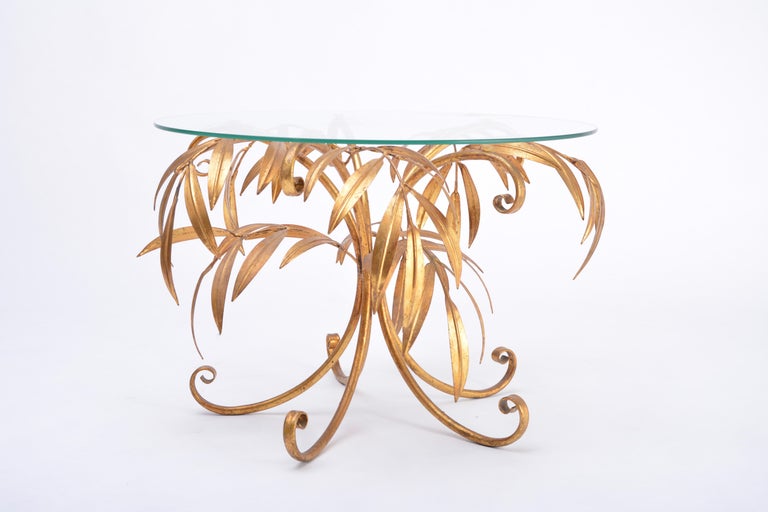 Mid-Century Modern golden palm tree side table by Hans Kögl at 1stDibs